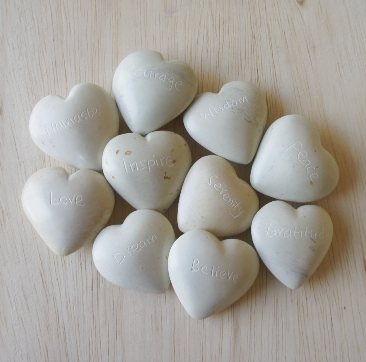 Marble Word Hearts – Thacher & Spring